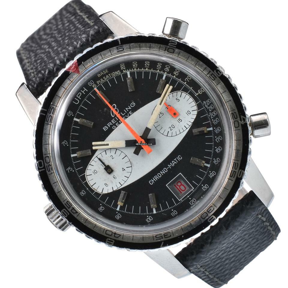Herando - Breitling Chrono-Matic 2110 automatic Panda black dial 1970's